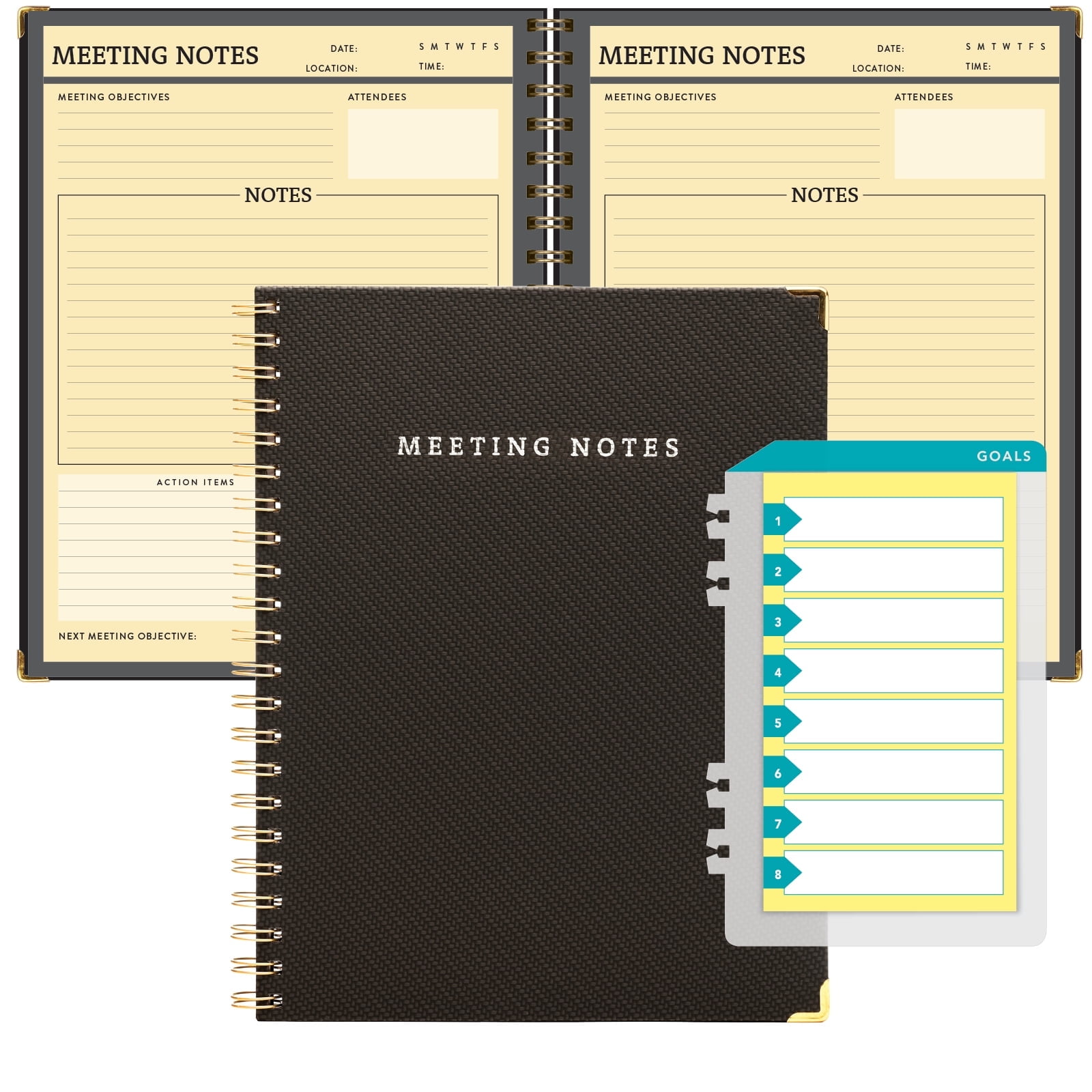 Global Printed Products Meeting Planner, Black (8.5" x 11") - Walmart.com