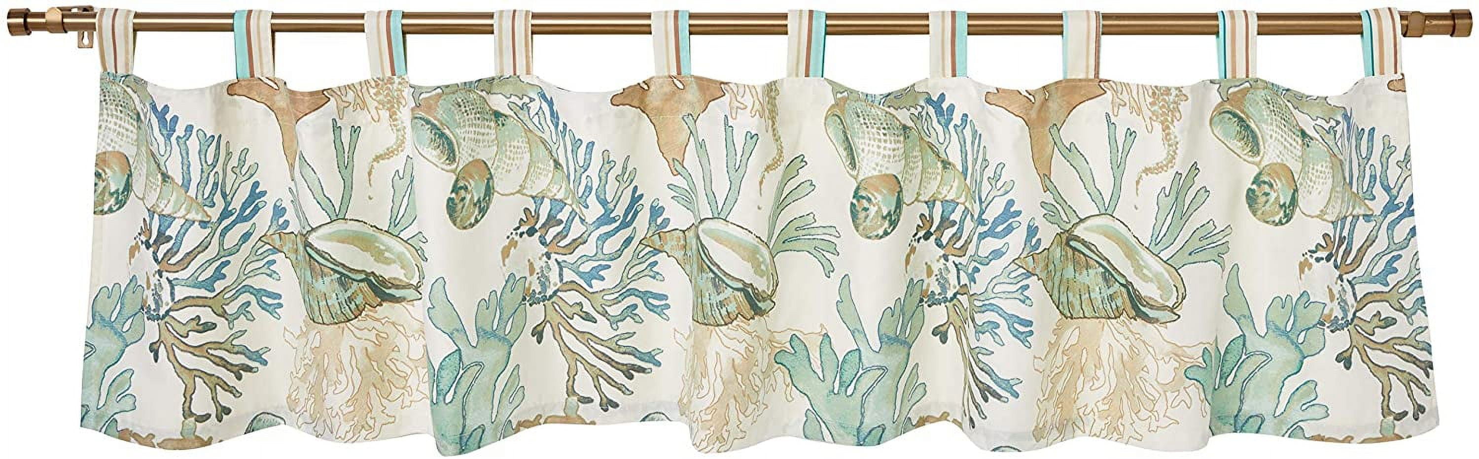 Global Trends Anchor Bay Coastal Sealife Tab Top Window Valance, Jade ...