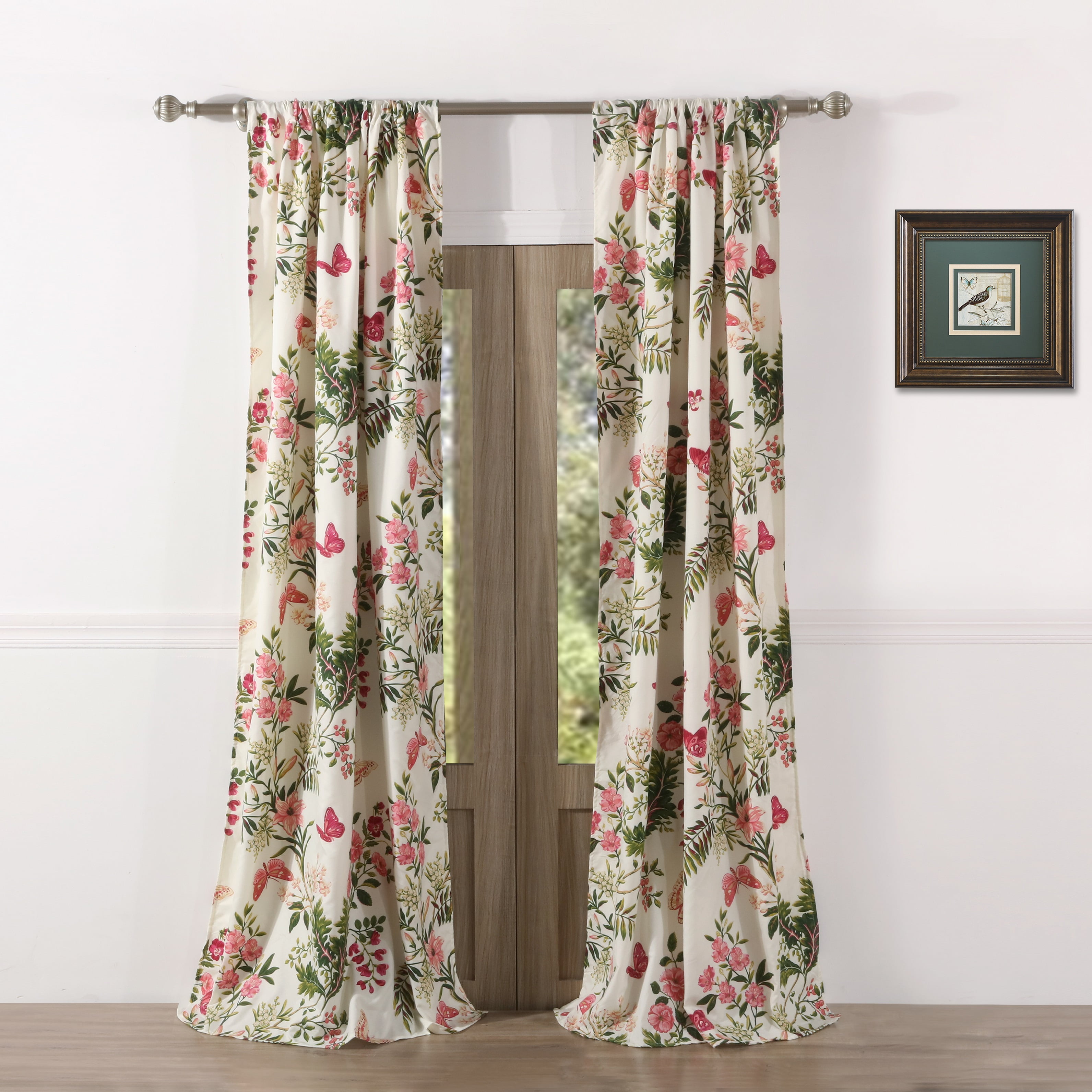 Global Trends Botanical Curtain Panel 4 Piece Set, 84" long x 42" wide ...