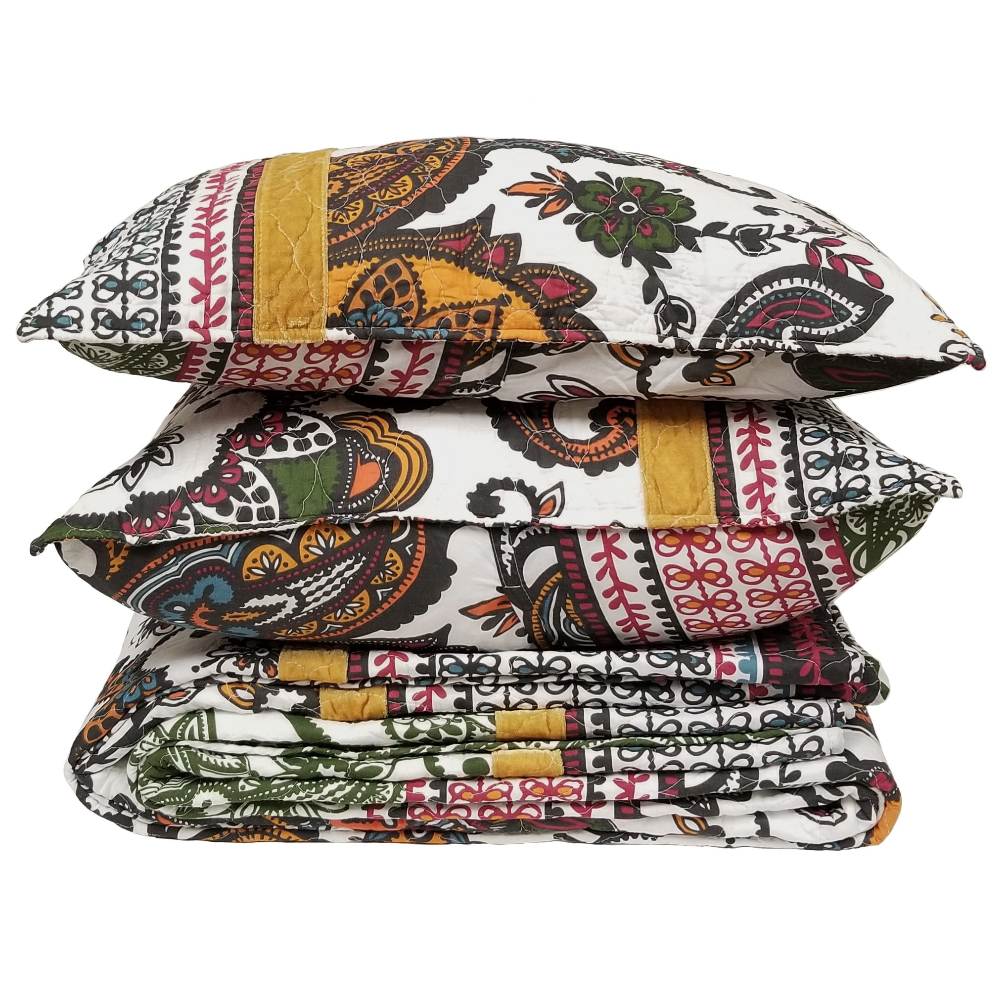 Free Shipping! Global Trends Olivia Velvet Embellished Cotton Quilt Set ...