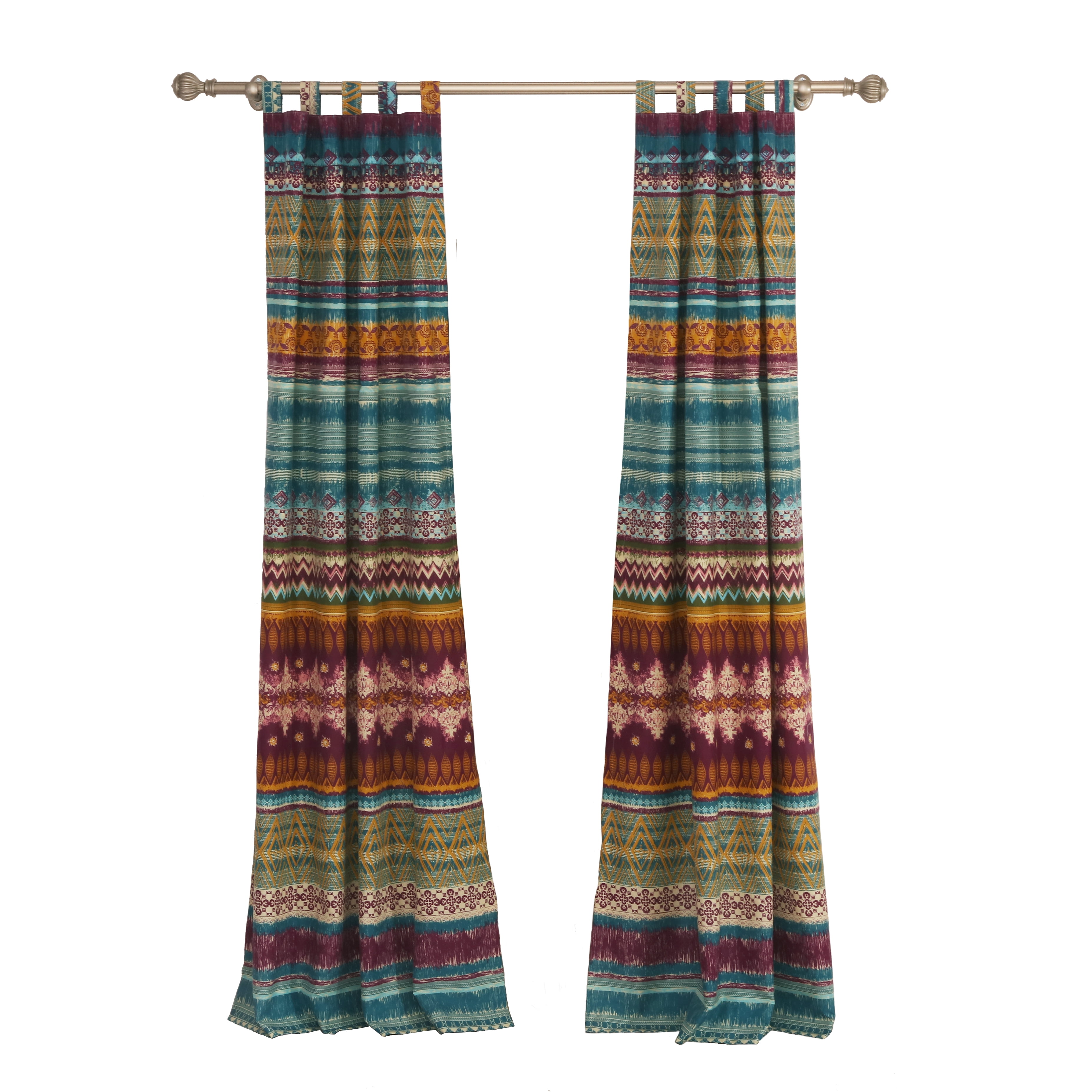 Global Trends Santa Fe Tab Top Curtain Panels, 4 Piece Set, 84" long x ...