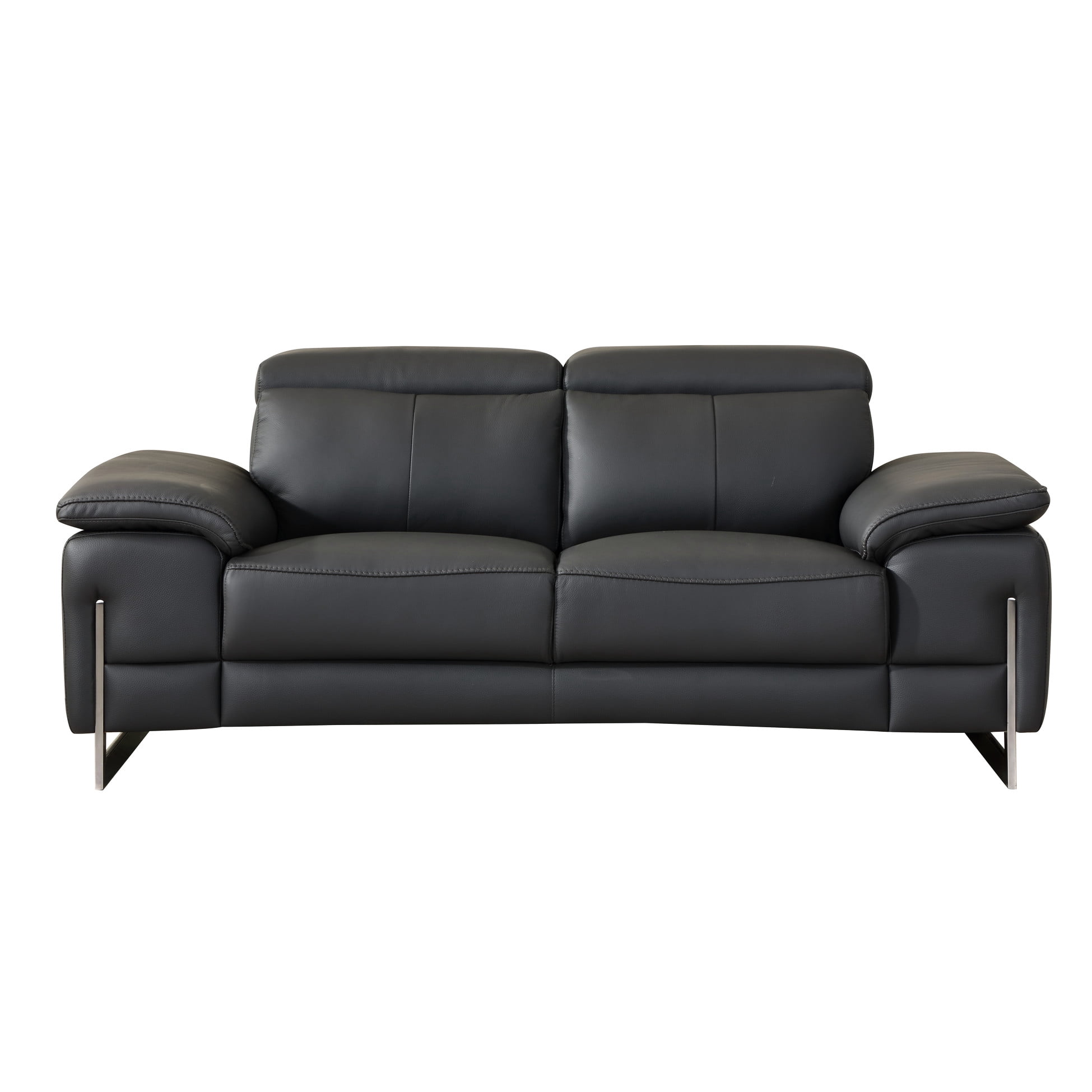 Global United Dark Gray Leather , Kiln-dried Hardwood Frame And ...