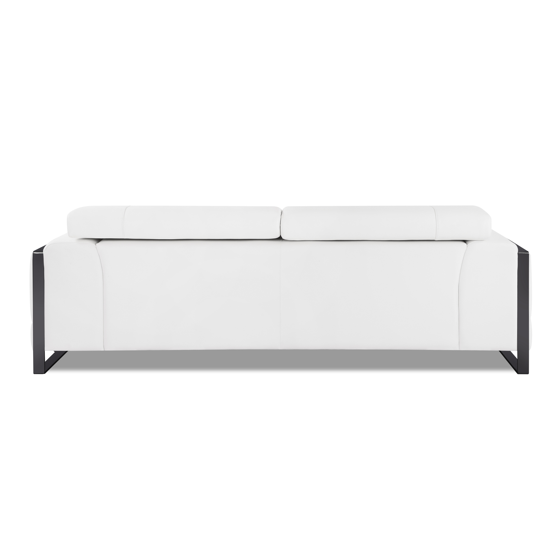 Global United Top Grain Leather White , Kiln-dried Hardwood Frame, 3 ...