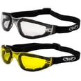 Global Vision 2 Pair Ideal Foam Padded Riding Motorcycle Safety Goggles ...