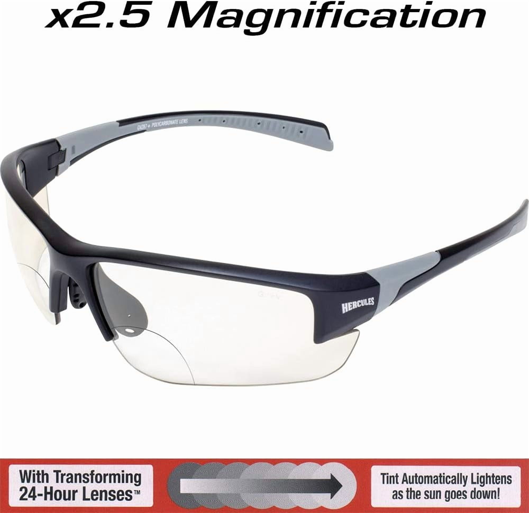 Global Vision 7 Auto-Darkening Photochromic +2.5 Bifocal Safety Glasses ...