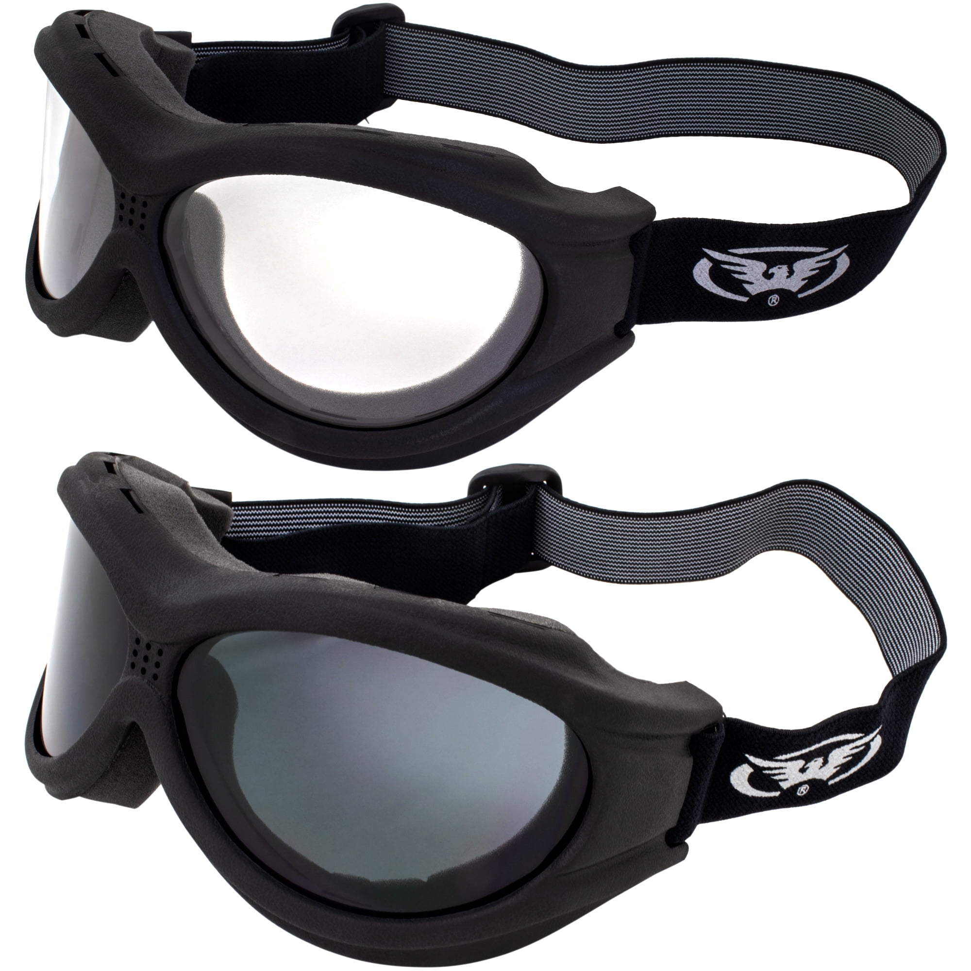 Global Vision Big Ben Goggles 2 Pairs Black Frames 1 Clear Lens 1 Smoke ...