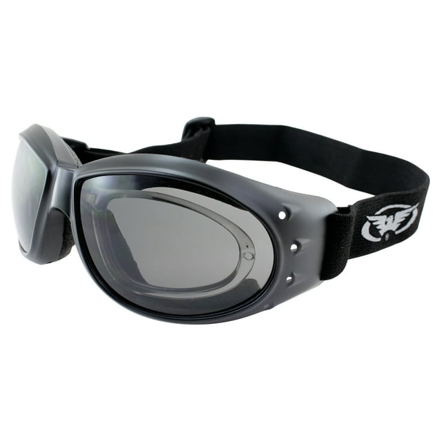 Global Vision Eliminator RX Padded Motorcycle Riding Goggles ANSI Black ...
