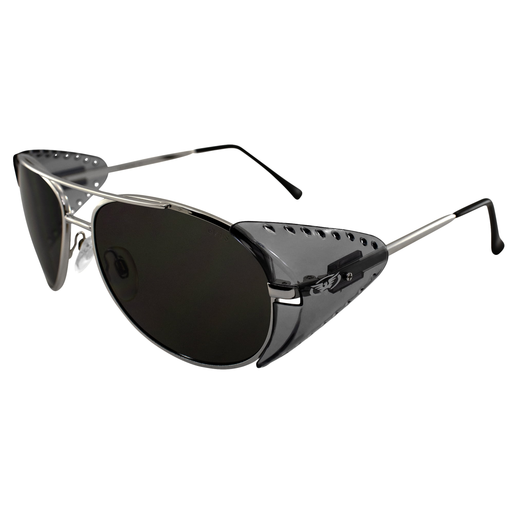 Global Vision Eyewear Aviator Z87 Motorcycle Sunglasses Silver Frames ...