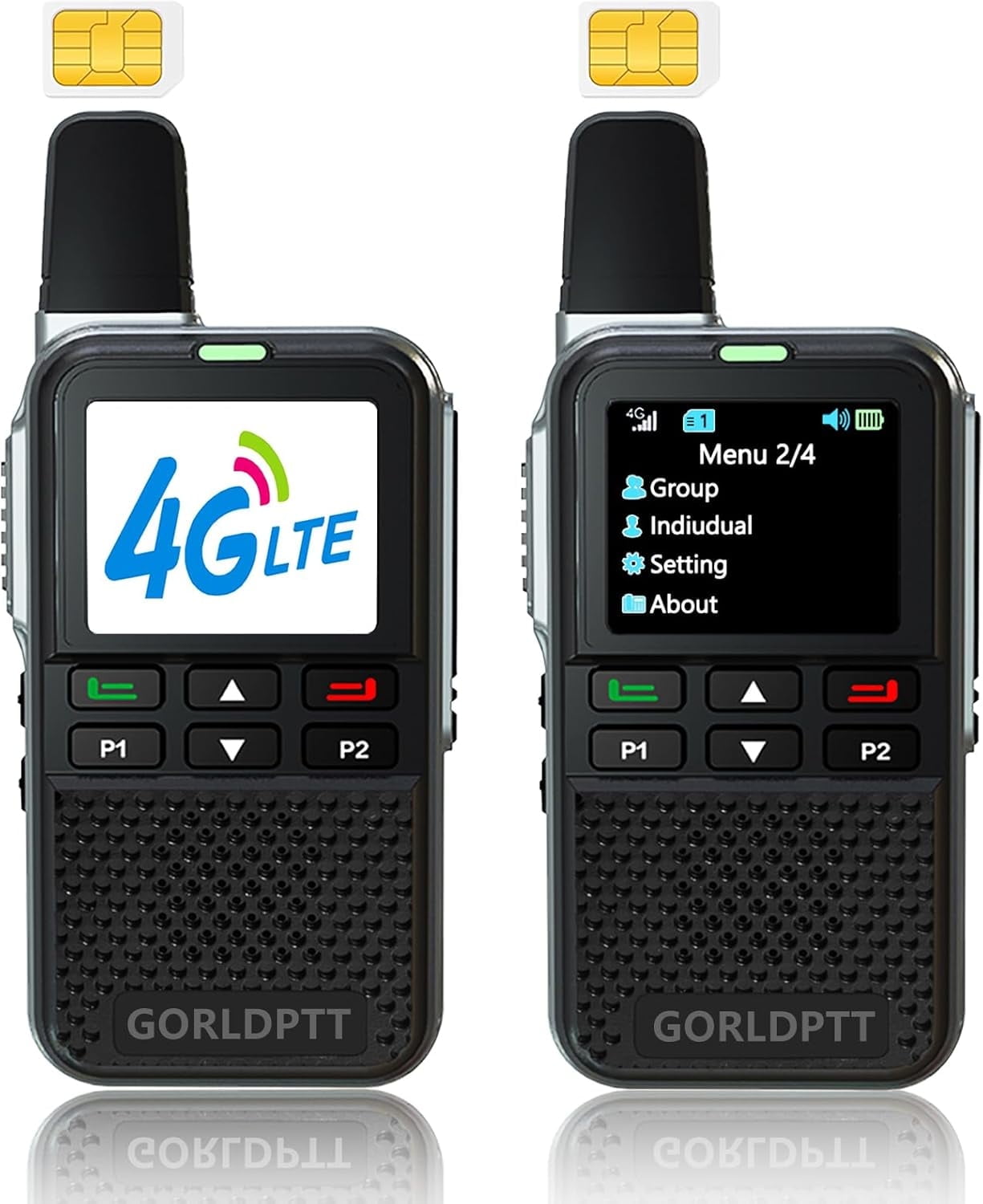 Global Walkie Talkies Two Way Radio with SIM Cards, 4G PTT, Unlimited ...