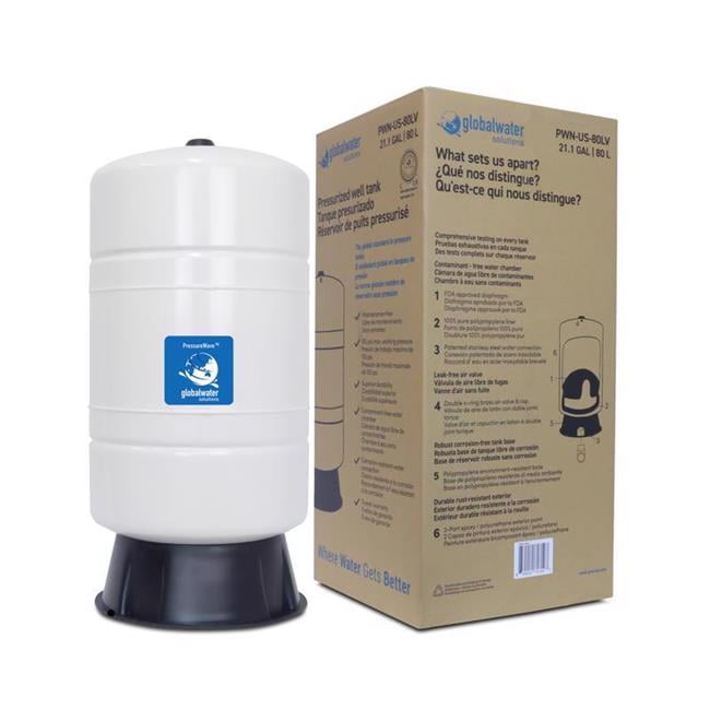 Global Water Solutions 21.1 gal Pre-Charged Vertical PressureWave Well ...