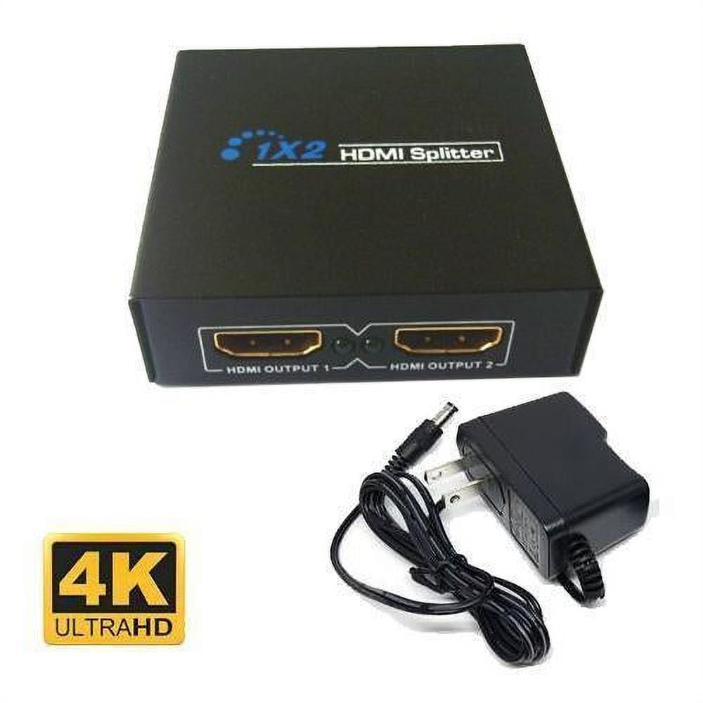GlobalTone HDMI Splitter active 5v (1 input - 2 outputs) HDMI 3D 4K x 2K - Walmart.com