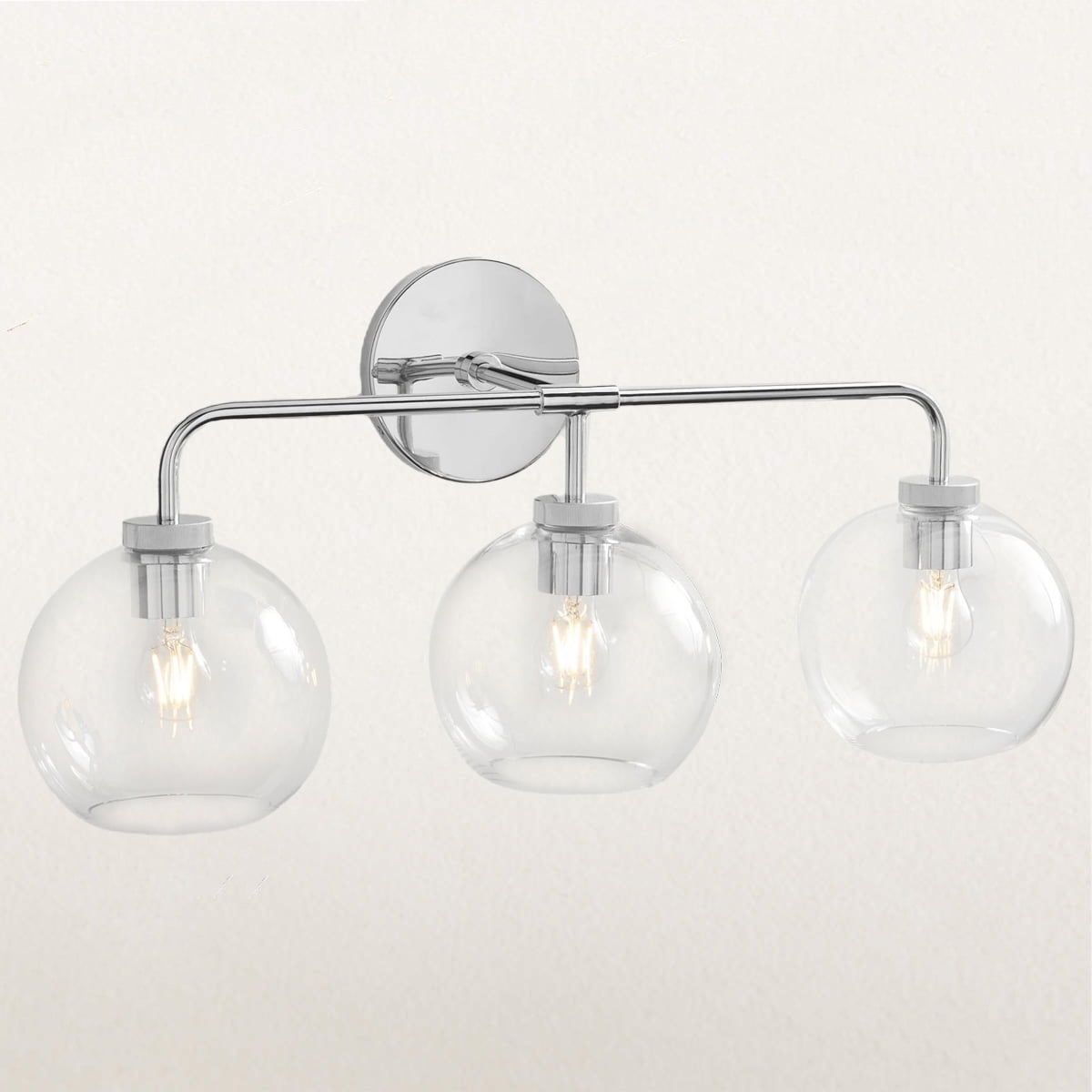 Globe Blown Glass Shadewith Brass Accents Three Light Sconce , Luxury ...
