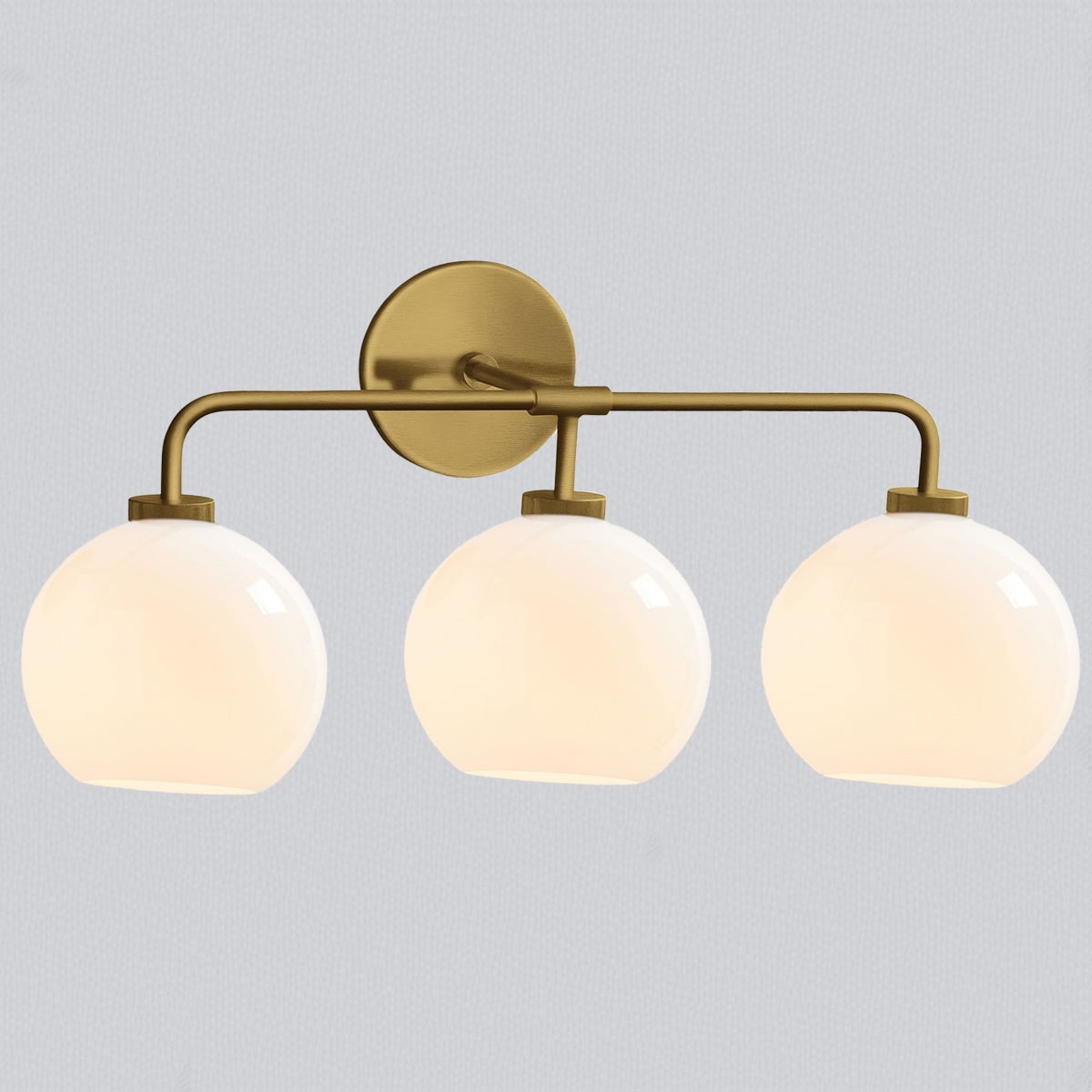 Globe Blown Glass Shadewith Brass Accents Three Light Sconce , Luxury ...