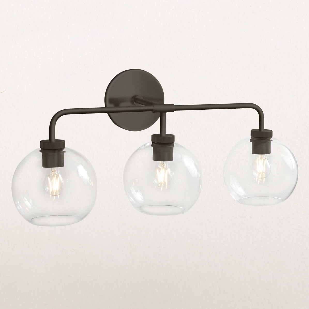 Globe Blown Glass Shadewith Brass Accents Three Light Sconce , Luxury ...