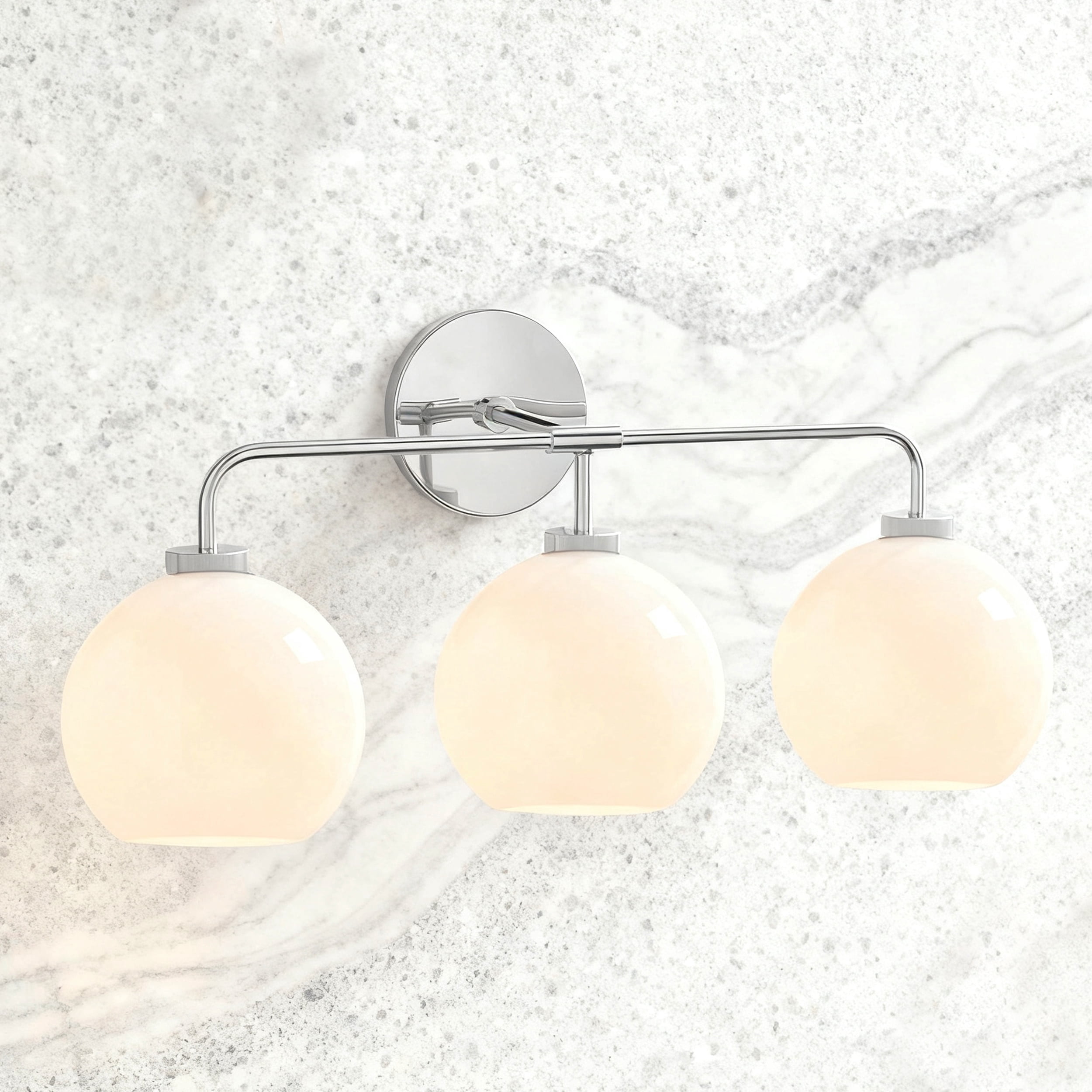 Globe Blown Glass Shadewith Brass Accents Three Light Sconce , Luxury ...