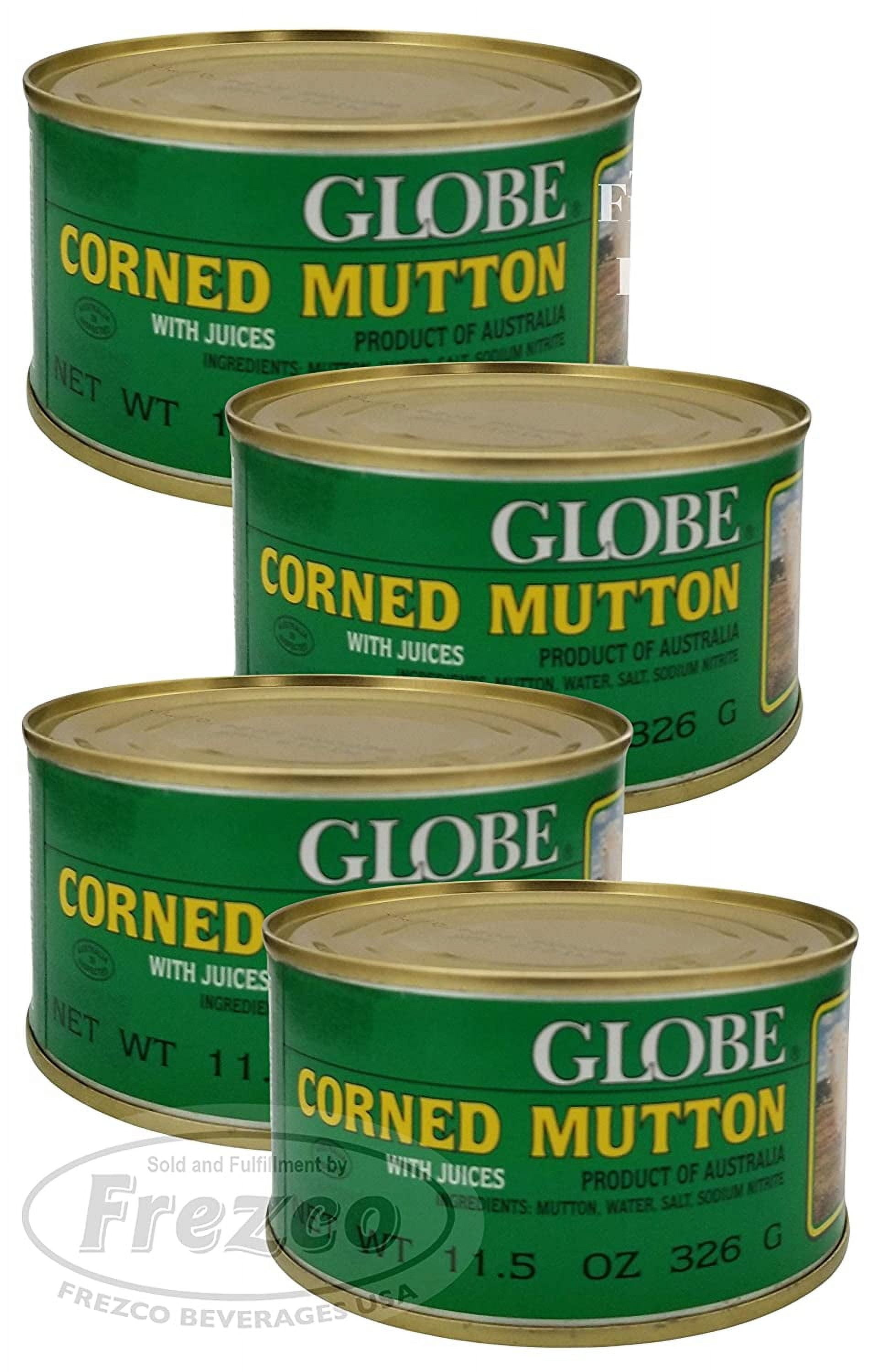 Globe Corned Mutton With Juices (Pack Of 4 Tin) 11.5 Oz | Halal ...