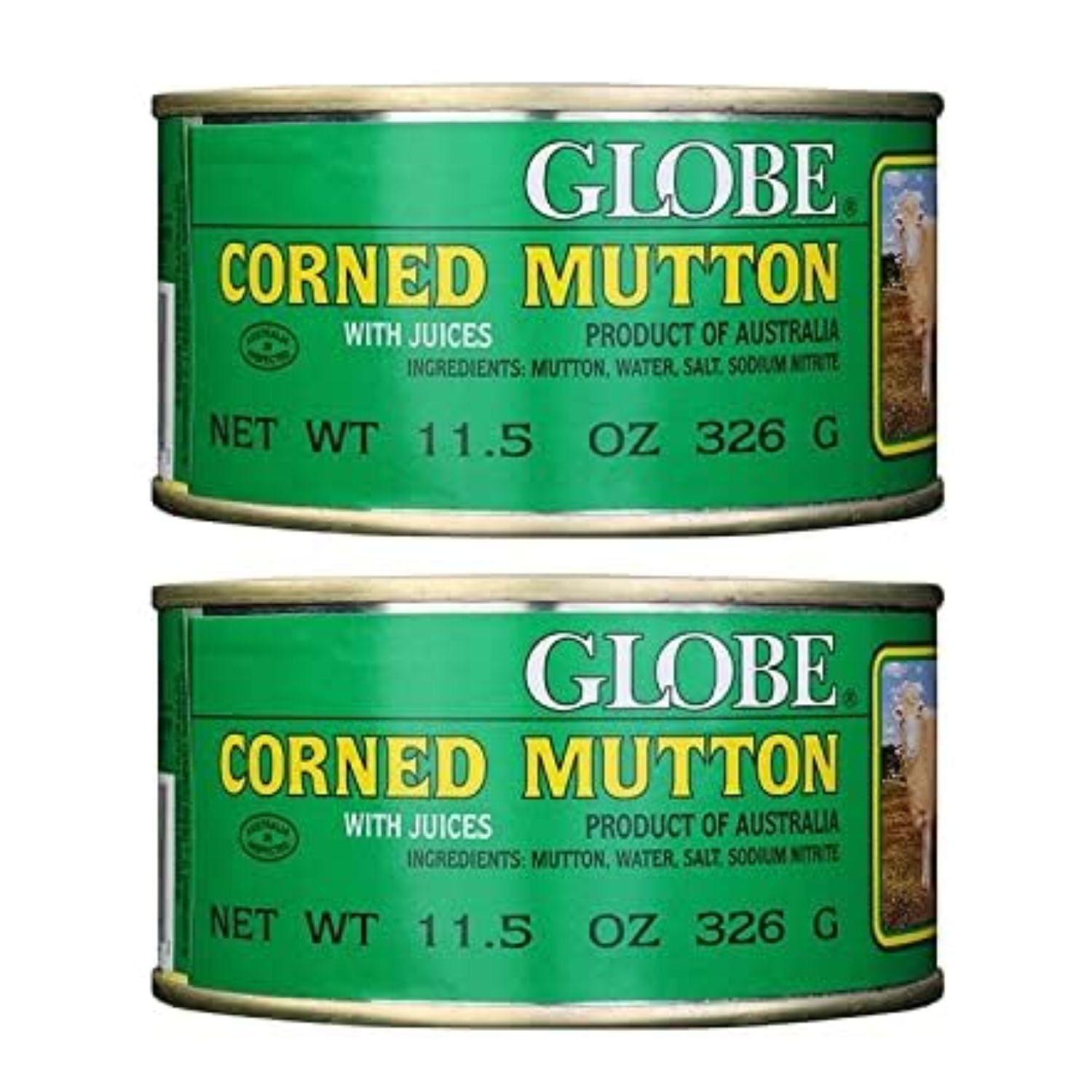 Globe Corned Mutton with Juices (Pack of 2 x 11.5 Oz) HALAL Corned ...