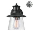 Globe Electric 1-Light Matte Black Motion Sensor Outdoor Wall Sconce w ...