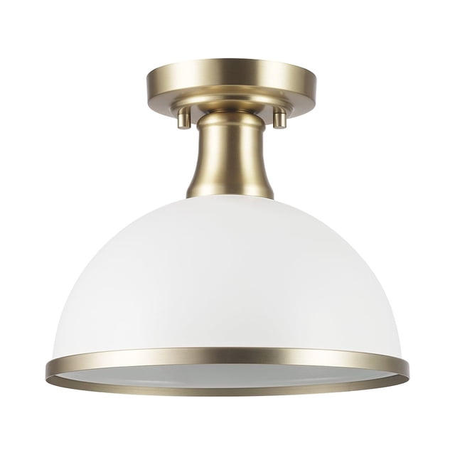 Free Shipping! Globe Electric 1-Light Matte White Semi-Flush Ceiling ...