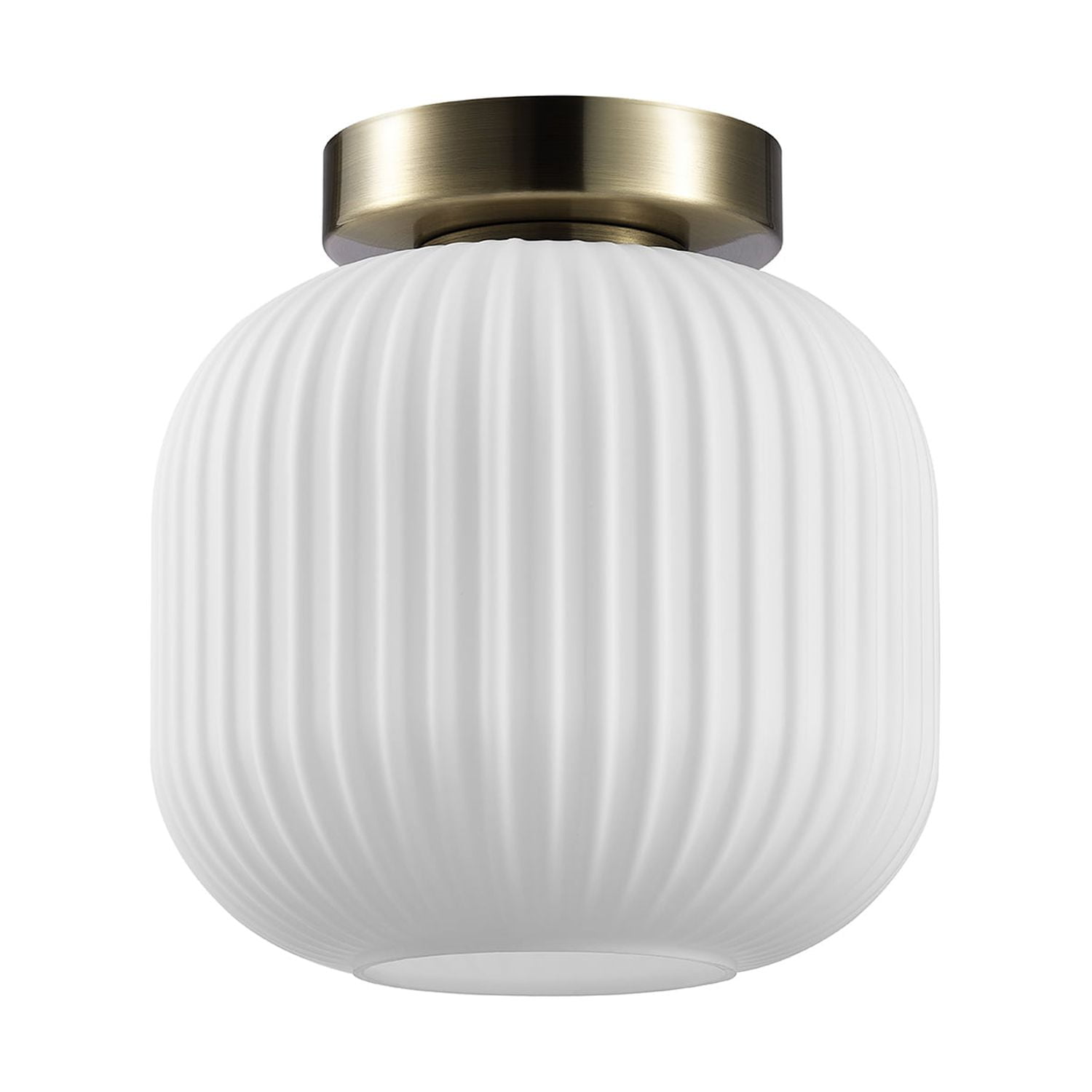 Globe Electric 1-Light Modern Matte Brass Ceiling Light with Frosted ...