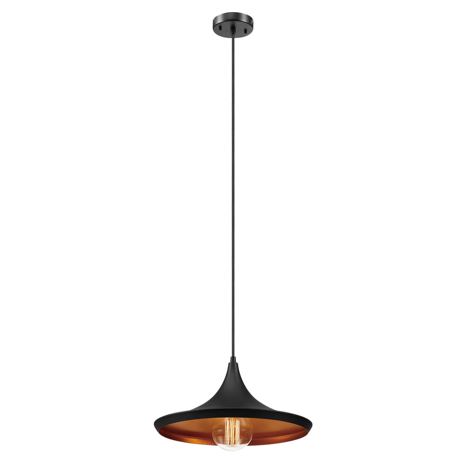 Globe Electric 1-Light Oil Rubbed Bronze & Gold Flat Modern Industrial ...