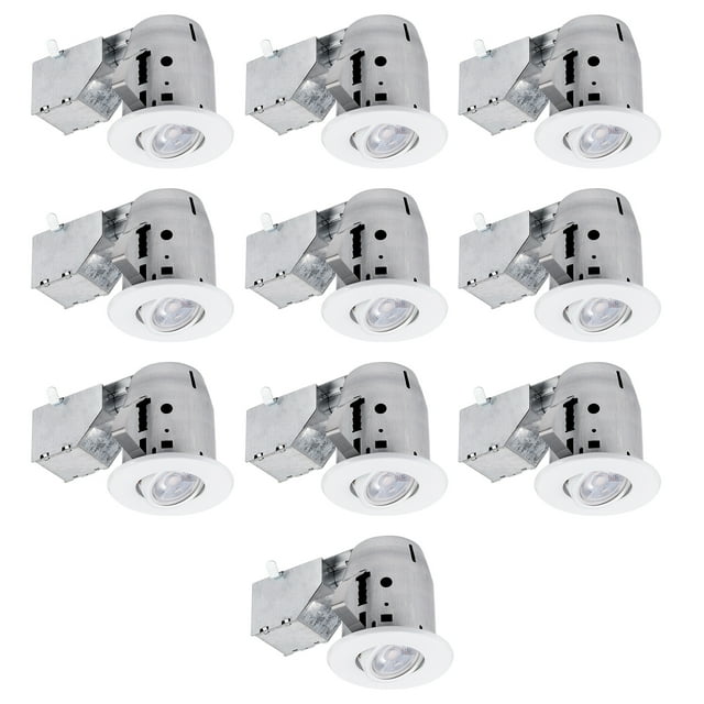 Globe Electric 3 in. White Swivel Recessed Lighting Kit (10-Pack ...