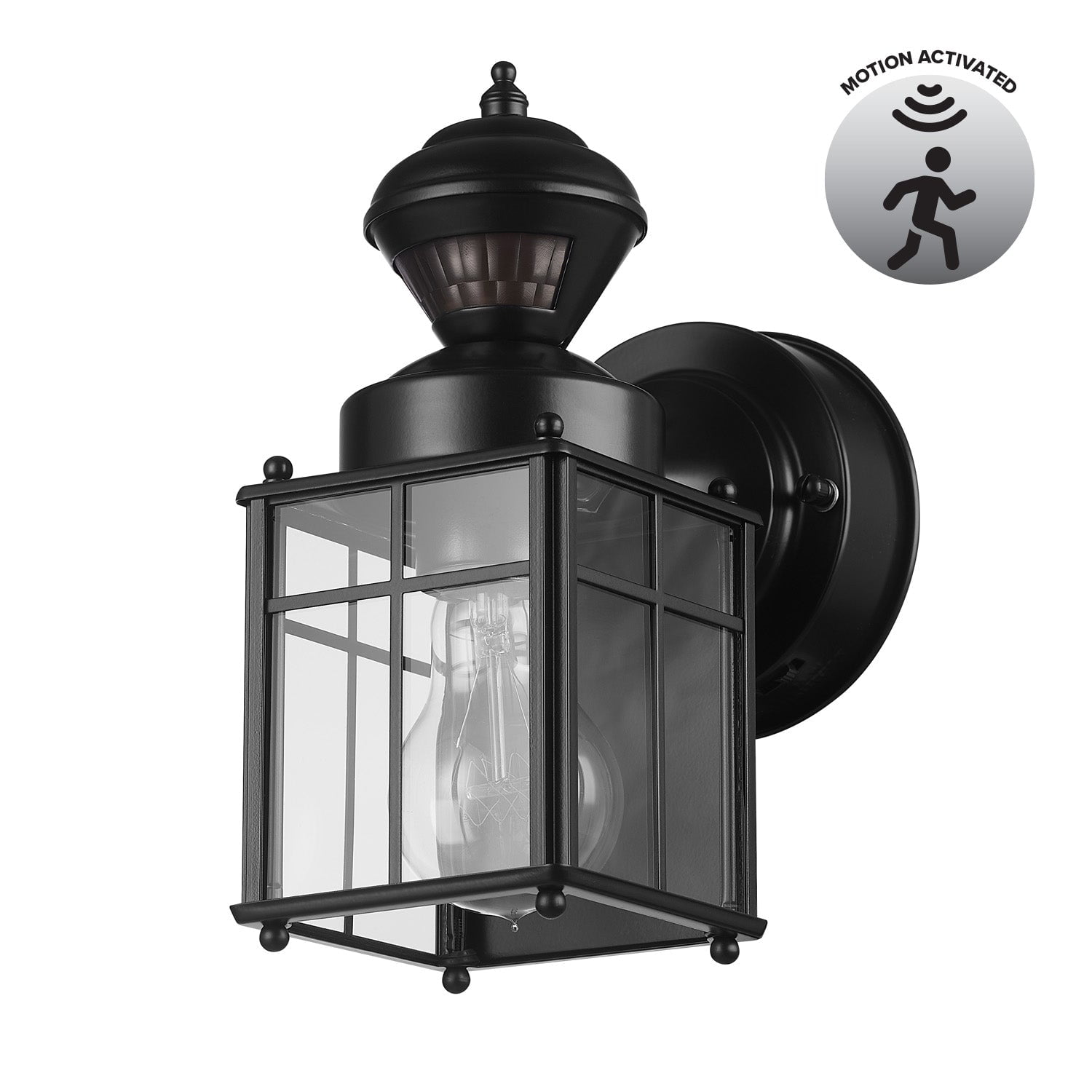 Globe Electric Franklin Matte Black Motion-Sensing LED Wall Lantern ...