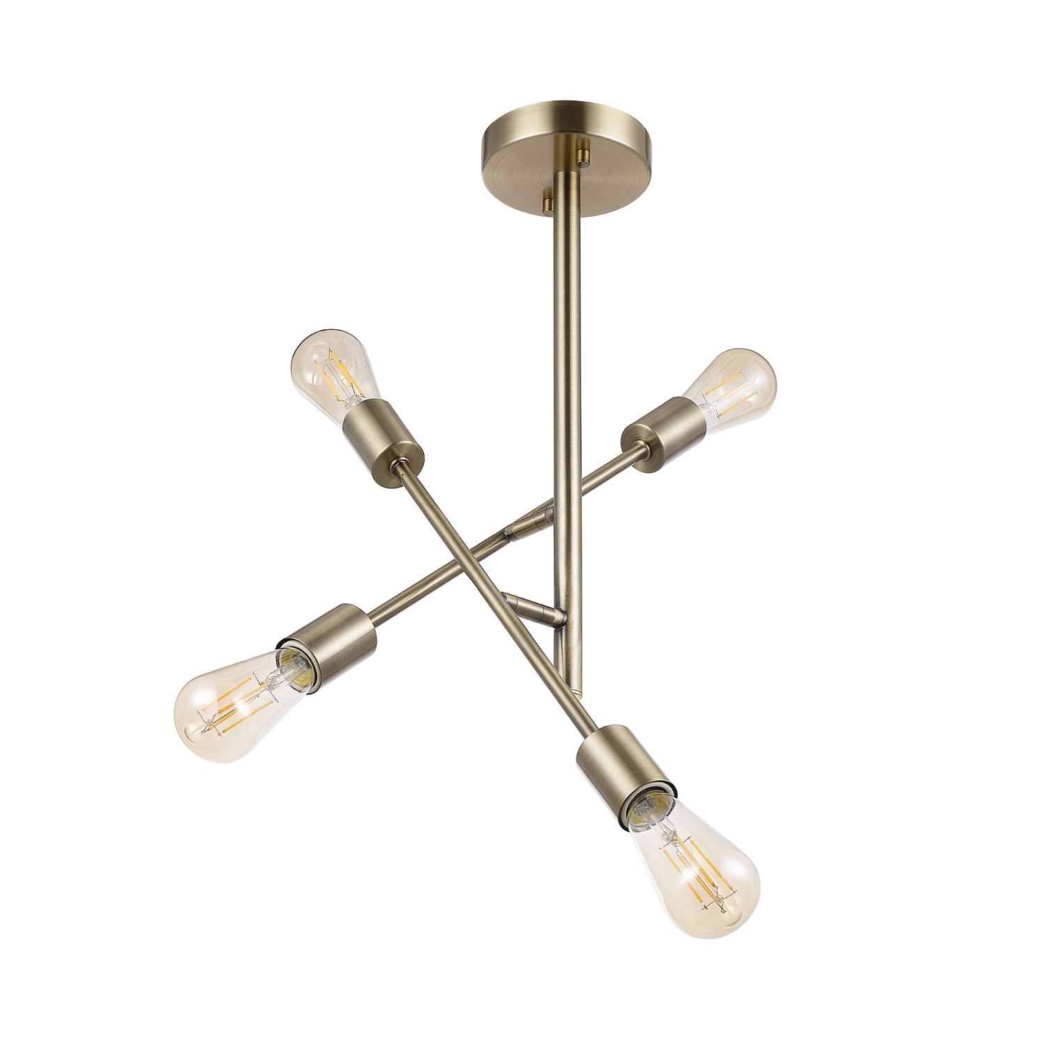 Globe Electric 60333 Harrow 8" Wide Semi-Flush Ceiling Fixture - Brass ...