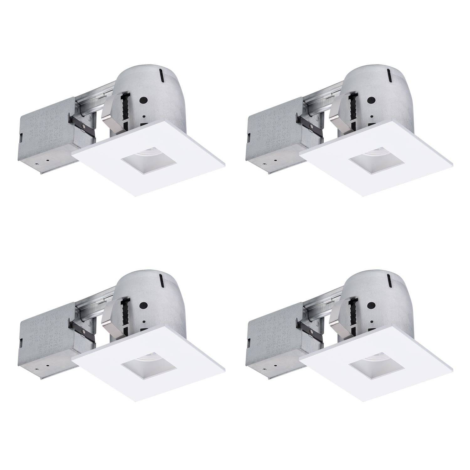 Globe Electric 4 in. White IC Rated Die-Cast Recessed Lighting Kit (4 ...