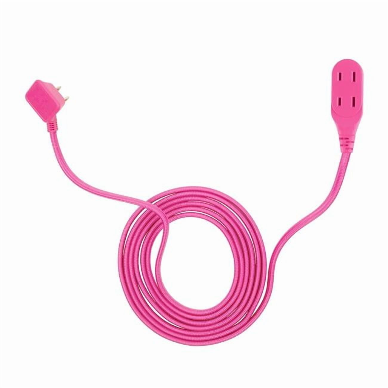 Globe Electric 91011163 9 ft. Neon Pink Fabric Extension Cord - Walmart.com