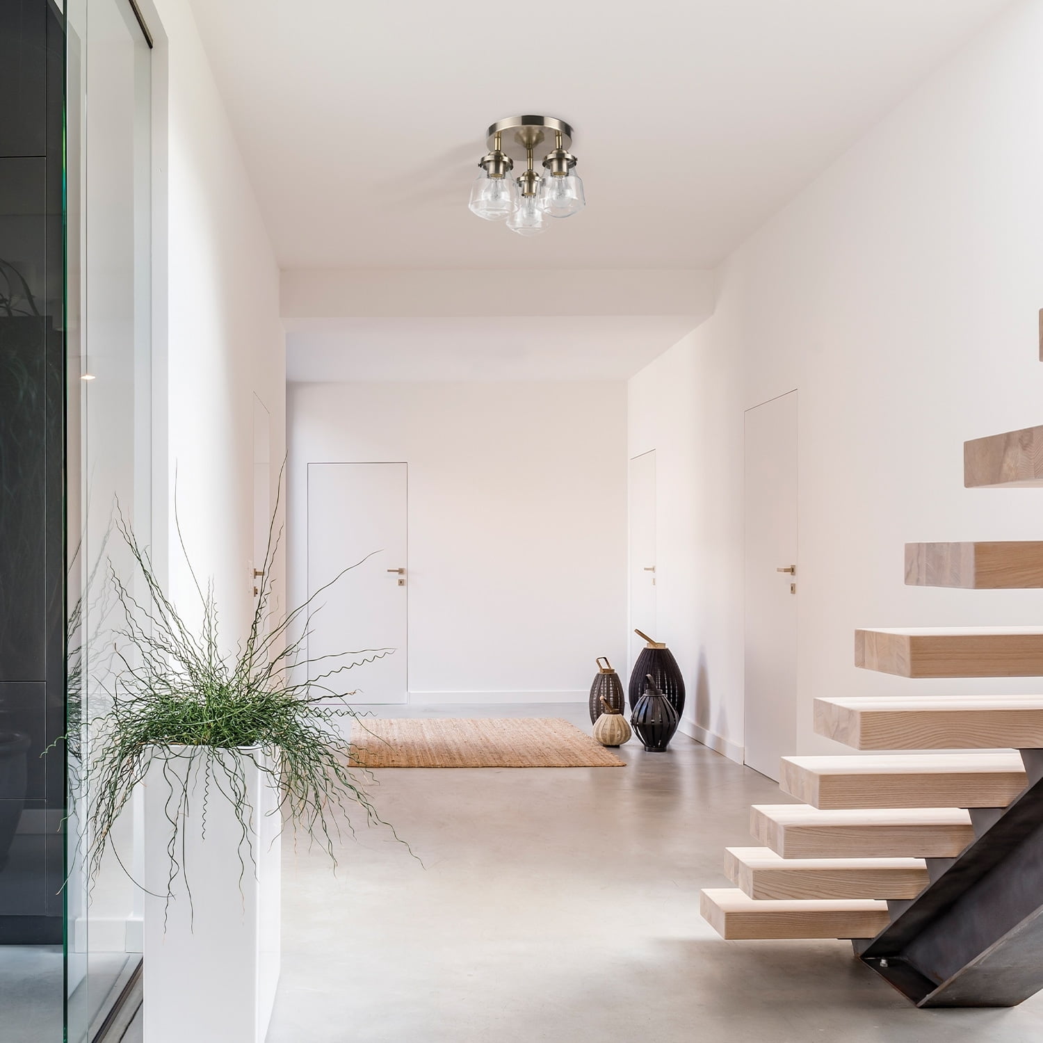 Globe Electric Gerard 3-Light Antique Brass Track Lighting Canopy Light ...