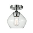 Globe Electric 1-Light Chrome Indoor Semi-Flush Mount Ceiling Light ...