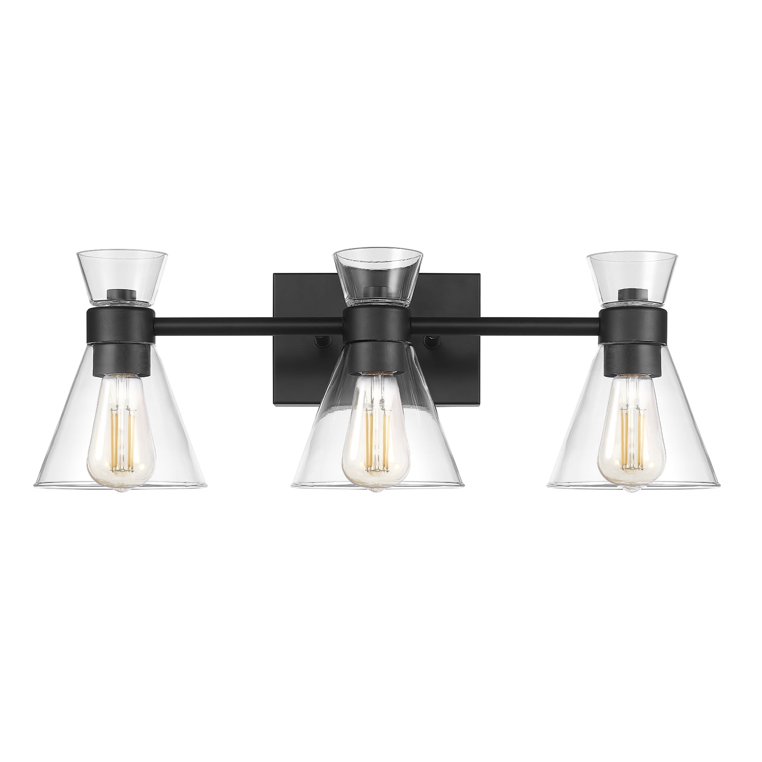 Globe Electric Lofty Chic Style 3-Light Matte Black Vanity Light with ...