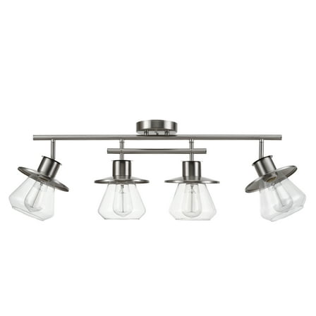 Globe Electric Austin 3-Light Faux Wood Track Light with Clear Glass ...