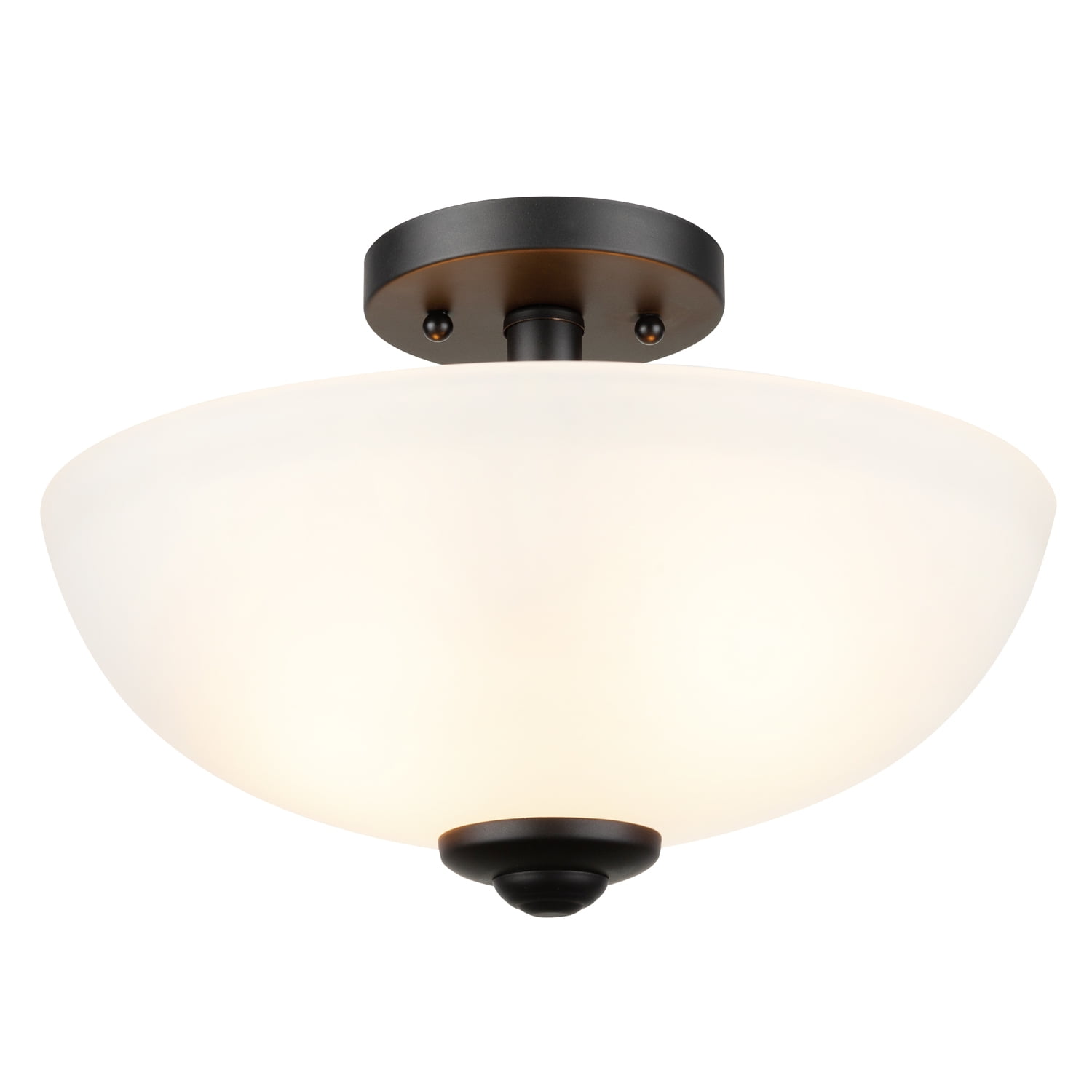 Globe Electric Vienna 2-Light Dark Bronze Indoor Semi-Flush Mount with ...