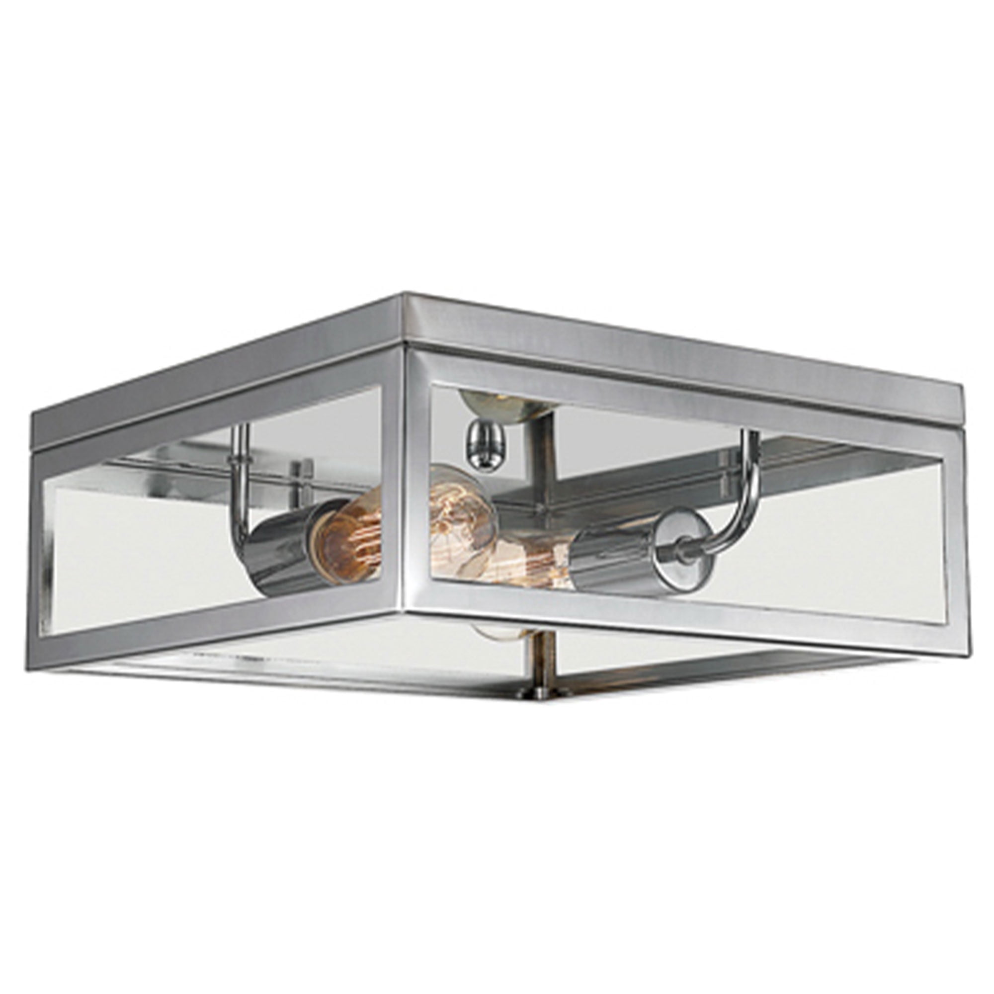 Globe Electric Watt Memphis 2-Light Chrome Flush Mount Ceiling Light ...
