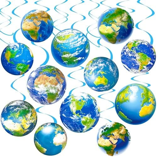 Globe Hanging Swirls Earth Day Party Hanging Decoration Globe World Map ...