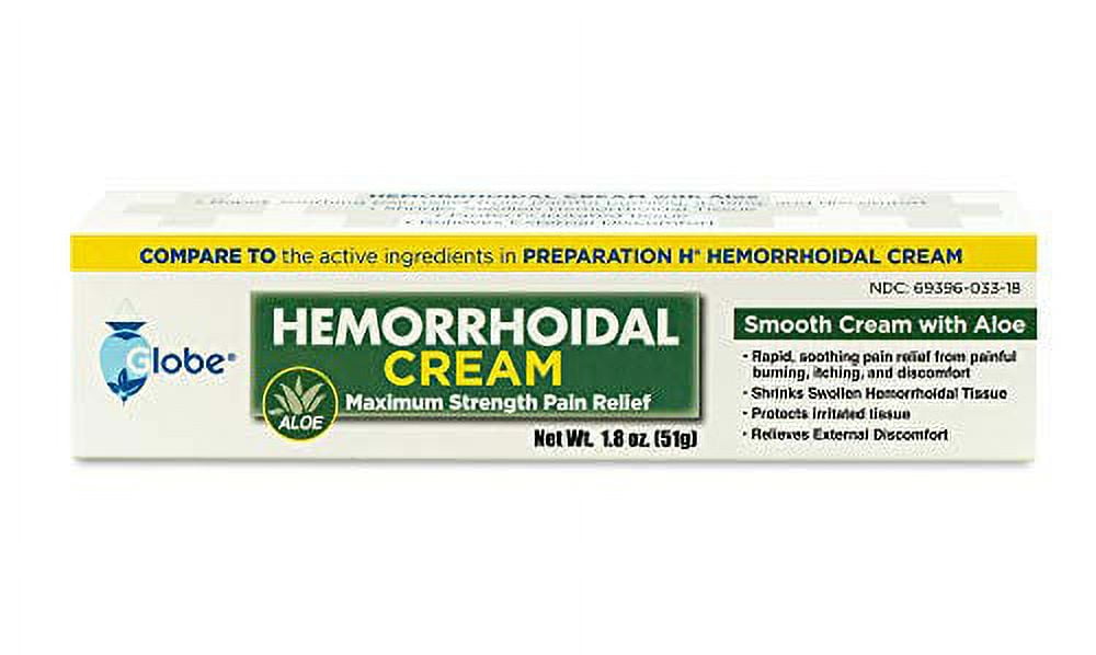 Globe Hemorrhoid Cream - Numbing Hemorrhoid Medicine with Natural Aloe ...