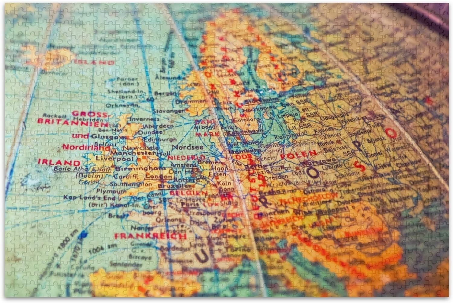 Globe Map Jigsaw Puzzle 500 Pieces for Adults Teens Kids, Fun ...