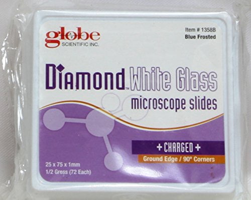 Globe Scientific Diamond 1358B White Glass Charged Microscope Slide, 25 ...