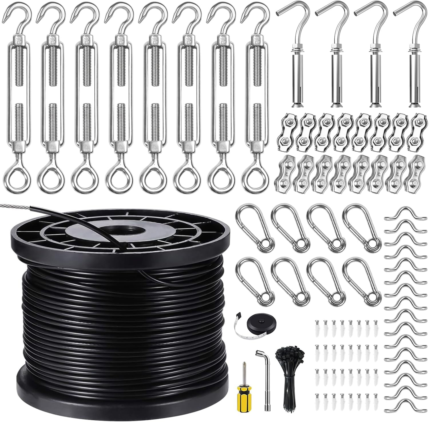 Globe String Light Suspension Kit, Outdoor Light Guide Wire, 600FT ...