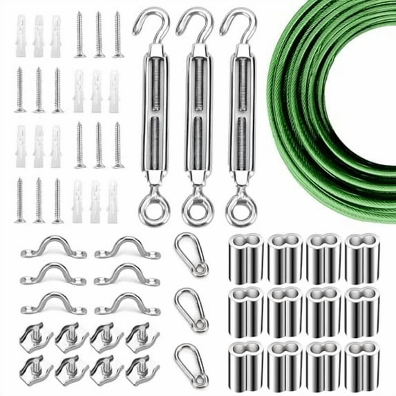 Globe String Light Suspension Kit, Outdoor Light Guide Wire, Vinyl ...