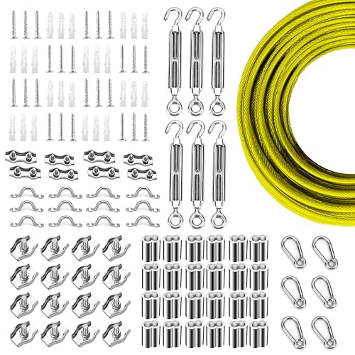 Globe String Light Suspension Kit, Outdoor Light Guide Wire, Vinyl ...