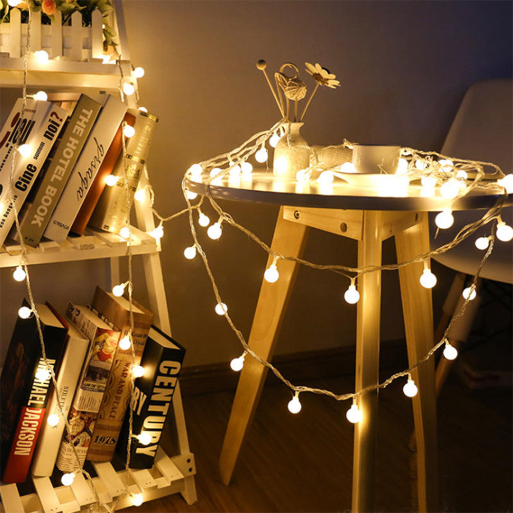 16.4ft LED Globe String Lights Ball Fairy Lights, Battery Operated ...