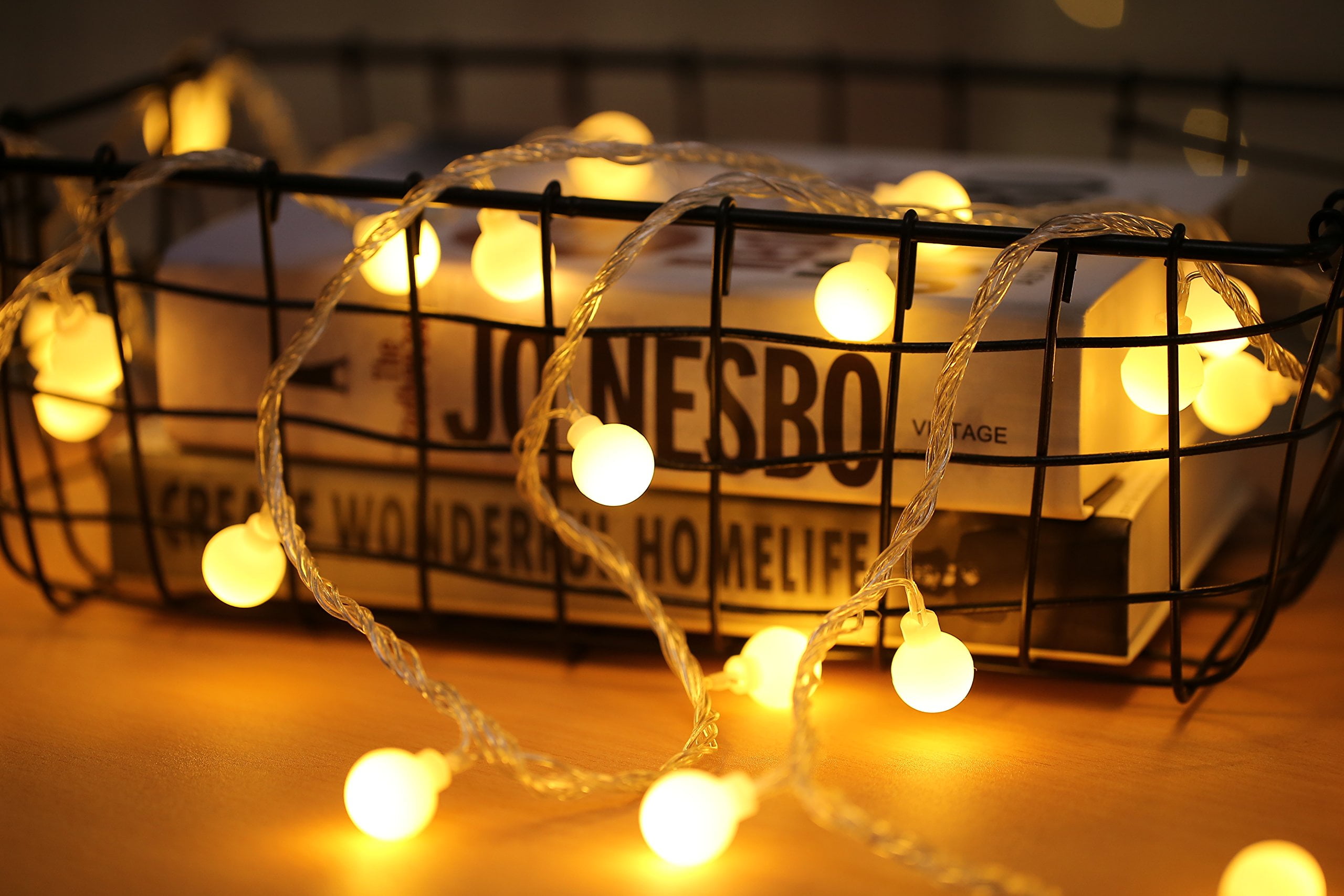 Globe String Lights 33 Feet 100 led, 8 Modes Fairy USB Indoor String ...