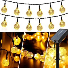 Mainstays LED Outdoor String Lights, 100 Mini Bulbs, Warm White, 19.5 ...