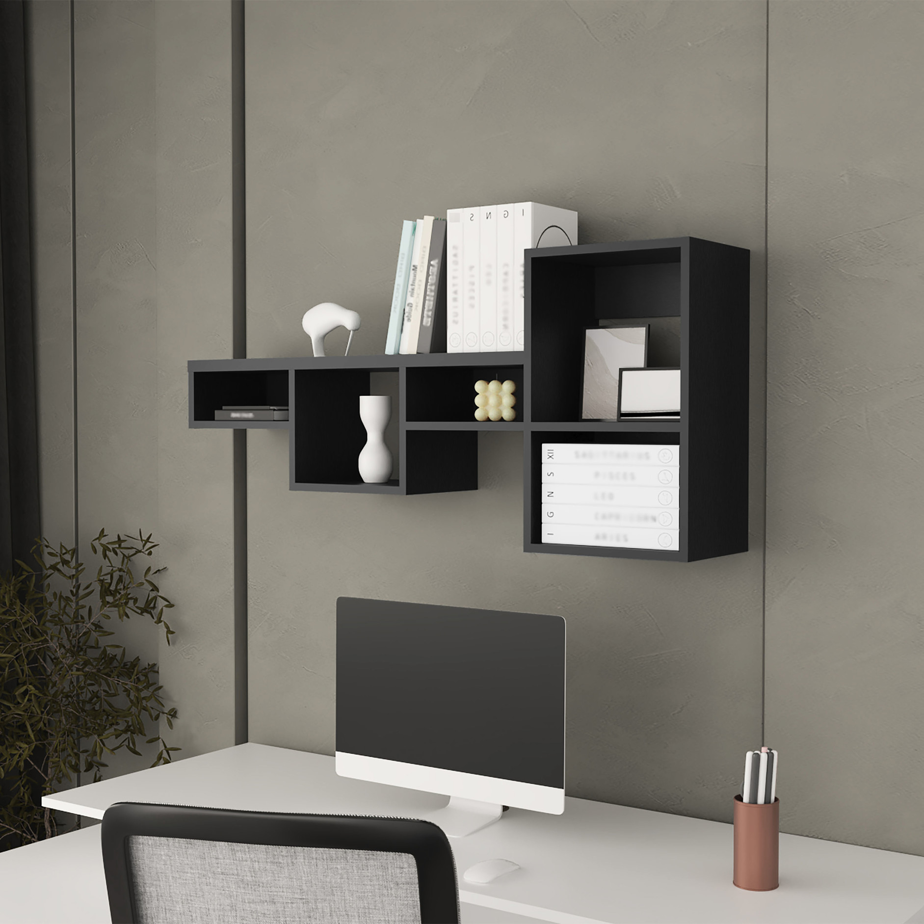 Globe Wall Shelf | Store Books in Bedroom or Office | Melamine and ...