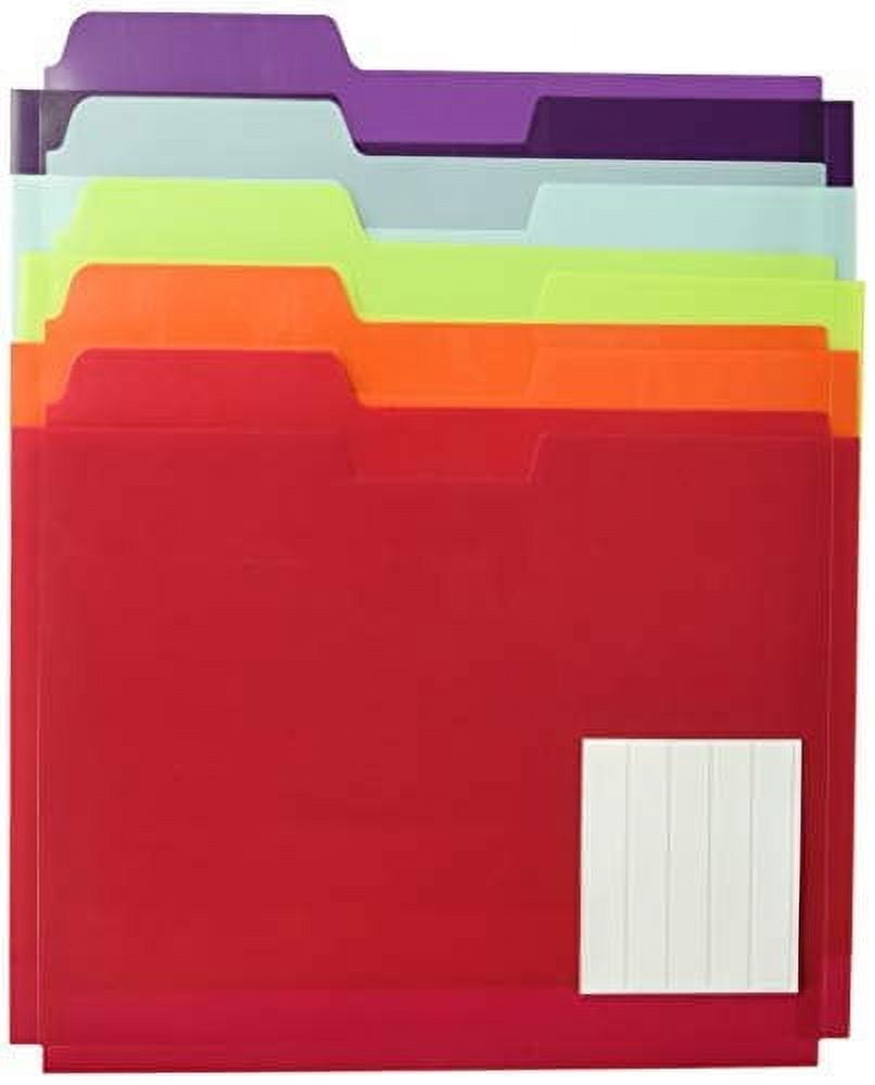 Globe-Weis Poly File Folder Pockets, Letter Size, Assorted Colors, 5 ...