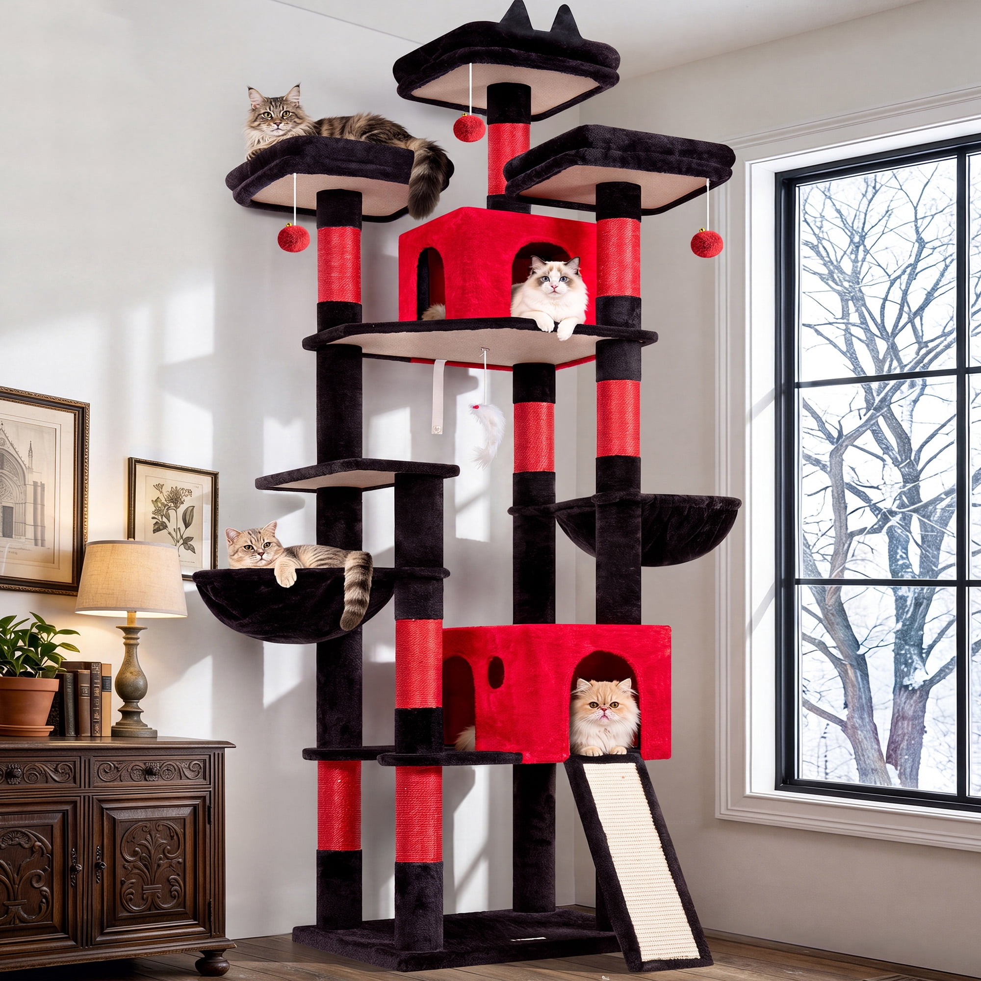 Globlazer, Giant Cat Tree, 83 inch XXL, Multi-Level Large Cat Condo ...