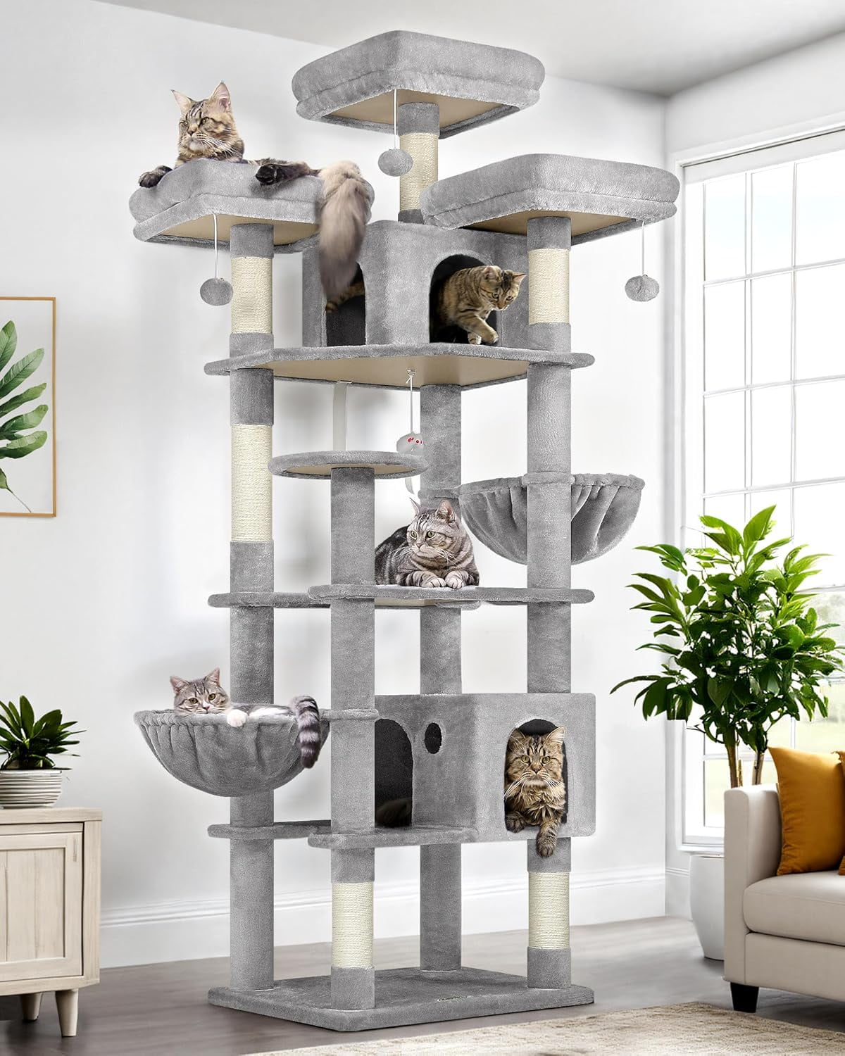 Globlazer Cat Trees and Towers for Multiple Adult Cats, 82-inch XXL ...